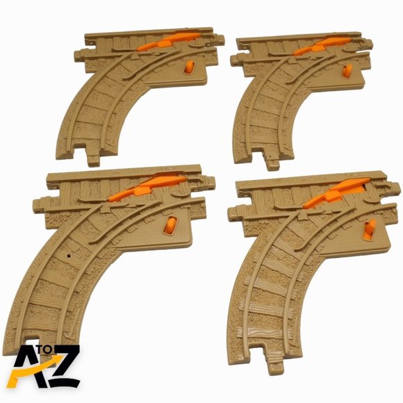 Toys | Lot Of 4 Fisher Price Geotrax Train Track Switches Tan | Poshmark